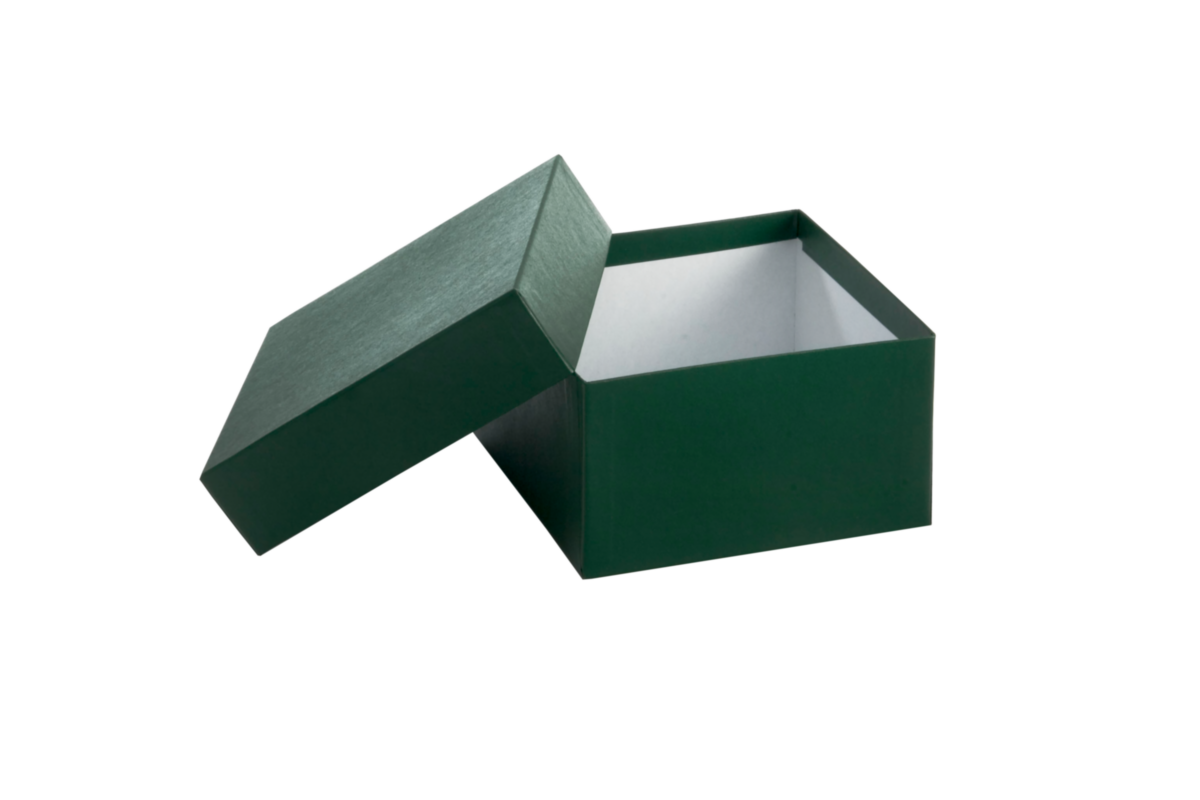 75mm High Cardboard Box only, No Dividers, Green - STARLAB