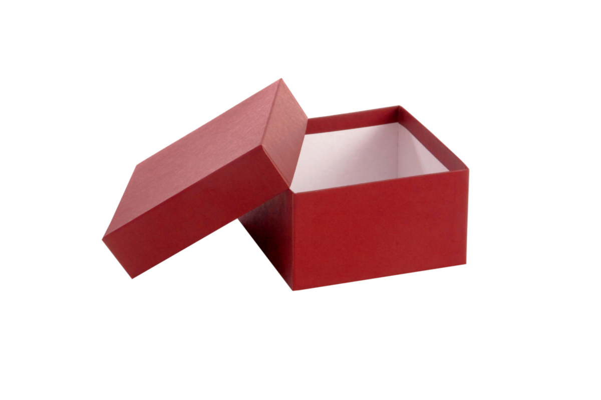 75mm High Cardboard Box only, No Dividers, Red - STARLAB